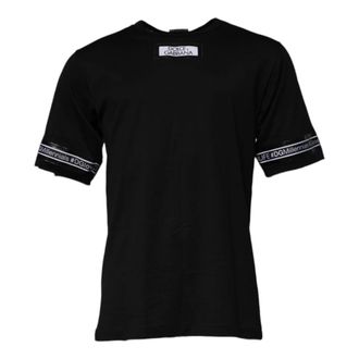 Dolce & Gabbana Baumwoll-T-Shirt mit Rundhalsausschnitt - - Tops - Herren - Schwarzk - XS