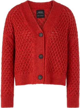 Marc Cain Locker Cardigan - - Knitwear - Damen - Rot - 2XL