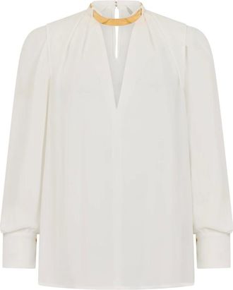 Elisabetta Franchi Femme, Blouses et Chemises, Blanc, Taille: 40 FR Hauts