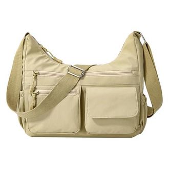 Generic Grand sac &agrave; bandouli&egrave;re polyvalent en nylon pour femme, travail, shopping, voyage, quotidien, kaki, 11.02x4.33xcinch