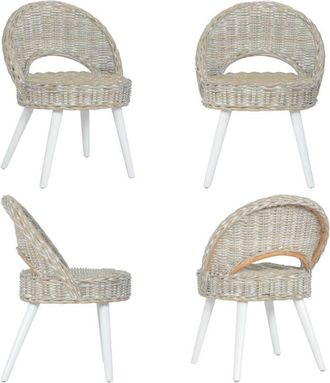 vidaXL Sessel Kubu-Rattan Weiß - Kubu Rattansessel - Esszimmerstuhl - Sessel Weiß - Gartenstuhl - Lounge Chair - Home & Living