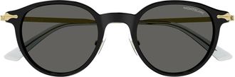 Montblanc Montblanc, unisex, Accessoires, Jaune, Taille: 49 MM Nib Round Lunettes de soleil