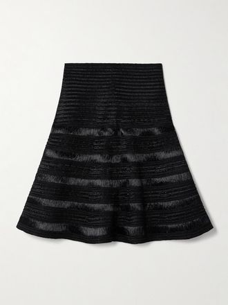 Alaia Mini-jupe En Mailles Côtelées - Noir