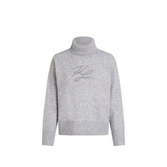 Karl Lagerfeld Pull ample col roul&eacute; en laine m&eacute;lang&eacute;e