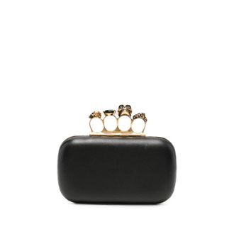 Alexander McQueen Skull Four-Ring Clutch - - Bags - Damen - Schwarzk - ONE SIZE