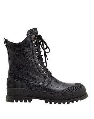 8 by YOOX LEATHER CAP TOP LACE UP BOOTS