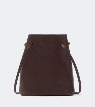 Miu Miu Sac port&eacute; &eacute;paule Mini en cuir