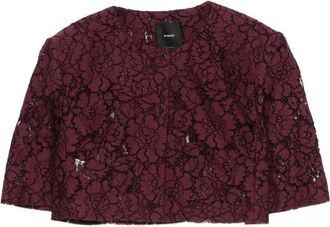 Pinko Pinko, Femme, Blouses et Chemises, Rouge, Taille: 42 FR Veste Courte Orn&eacute;e de Dentelle