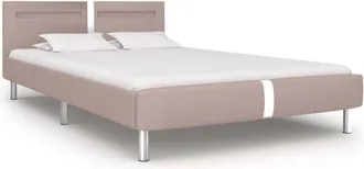 vidaXL Bettgestell mit led Cappuccino-Braun Kunstleder 120x200 cm Vidaxl