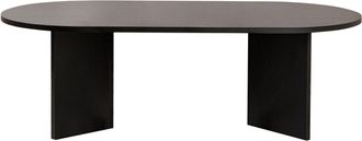 Hanah Home Couchtisch aus Holz Sand - 60 x 119 x 40 cm - Schwarzes Holz