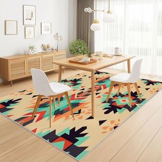 Generic Tapis Imprim&eacute; Style Tribal Motifs r&eacute;p&eacute;tition pour Salon Chambre D&eacute;coration de la Maison - Multicolore Flanelle Antid&eacute;rapante Tapis Salon de Sol pailla