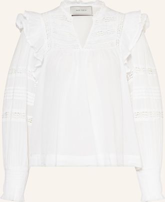 Neo Noir Neo Noir Blusenshirt Mauri Mit Lochspitze Und R&uuml;schen weiss