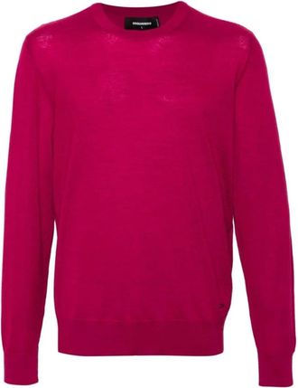 Dsquared2 Pull Col Rond en Laine - Homme - Pulls - Rose - Taille: S