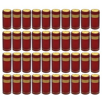 DOITOOL Lot de 100 capsules thermorétractables pour bouteille de vin - Rouge et doré