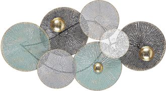 Beliani Moderne Wanddekoration Kreisform gr&uuml;n/schwarz/grau Polonium