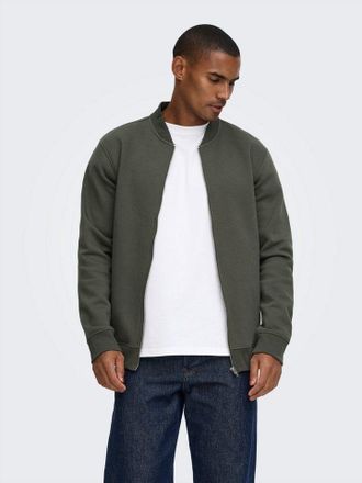 Only & Sons Sweatjacke ONSCERES REG ZIP BOMBER JCK NOOS Baumwollmischung, regular fit