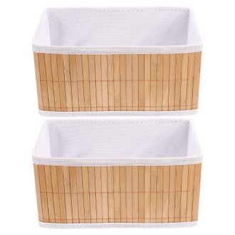 UPKOCH 2 Stück Aufbewahrungskorb aus Bambus, faltbar, Aufbewahrungskörbe für Zuhause, Obstkorb, Aufbewahrungskörbe aus Bambus