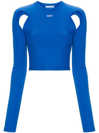 Off-white Bluse mit Cut-Outs - Blau