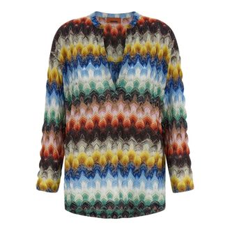 Missoni Femme, Blouses et Chemises, Multicolore, Taille: 36 FR Blouse Tricot&eacute;e