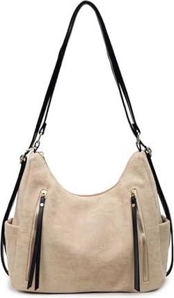 Generic Sac &agrave; dos en daim synth&eacute;tique pour femme et fille, sac &agrave; bandouli&egrave;re r&eacute;glable, sac &agrave; main &agrave; bandouli&egrave;re unique pour voyage, shopping, travail, usage q