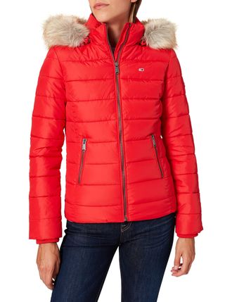 Tommy Hilfiger Damen Tjw Essential Hooded Jacket Jacke, Deep Crimson, XXS