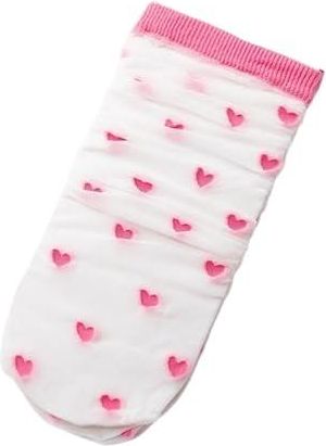 Generico Chaussettes transparentes ultra-minces, chaussettes printemps-&eacute;t&eacute; avec broderie Crystal Love pour femme (3 paires), Color05, Taille Unique