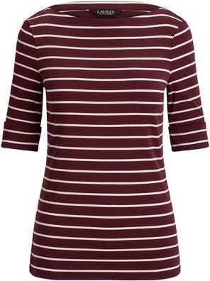 Ralph Lauren T-shirt &agrave; rayures en coton m&eacute;lang&eacute;