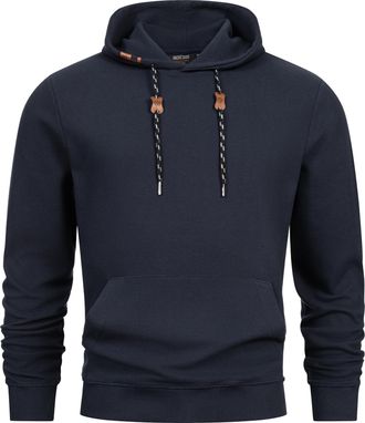 Indicode Herren INGuadalupe Hoodie Sweatshirt mit Kapuze aus Baumwolle | Kapuzenpullover f&uuml;r M&auml;nner Sky Captain, XL