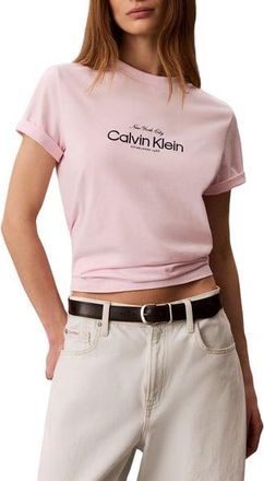 Calvin Klein T-shirt brod&eacute; &agrave; col rond en coton