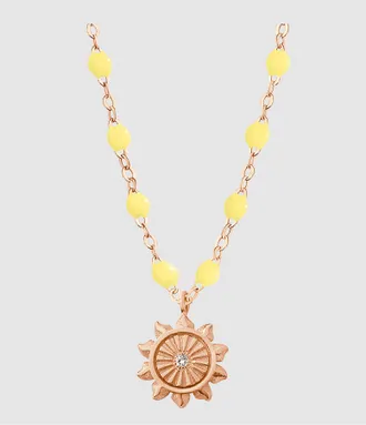 Gigi Clozeau Collier Perles Résine Lucky Sun Diamant Or rose