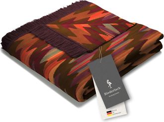 BIEDERLACK Biederlack Wohndecke Marokko I Bunte Kuscheldecke aus Baumwoll-Mischgewebe I Fransendecke orientalisch in 150x200 cm I nachhaltig produziert I Made in