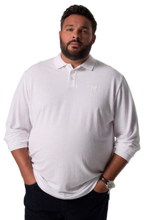 Men Plus Herren gro&szlig;e Gr&ouml;&szlig;en &Uuml;bergr&ouml;&szlig;en Menswear L-8XL Men+ Poloshirt, Basic, Piqu&eacute;, Langarm, bis 8 XL schneewei&szlig; 6XL 836270200-6XL