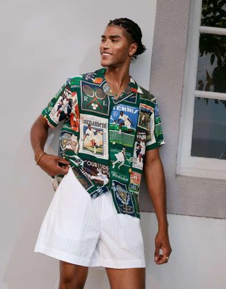 Polo Ralph Lauren Wimbledon - Chemise manches courtes avec imprimé rétro - Multicolore