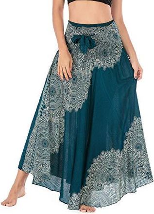 Feoya Robe &Eacute;t&eacute; Jupe Longue Boh&egrave;me 2 en 1 Jupe Plage Vacances