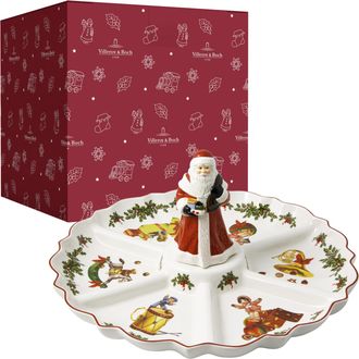 Villeroy & Boch Toys Fantasy Kabarett Santa-Figur, Servierteller aus Premium Porzellan, 38 x 38 x 19 cm, rund, bunt