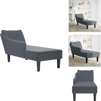 vidaXL Chaiselongue mit Rechter Armlehne Dunkelgrau Samt - Chaiselongue - Chaiselongues - Recamiere - Lounge
