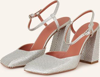 Amina Muaddi Amina Muaddi Slingpumps Charlotte Mit Schmucksteinen silber