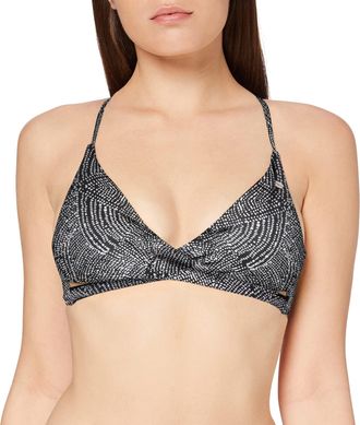 O'Neill Damen PW Baay Mix Bikini Top, Schwarz All Over Print mit Wei&szlig;, 36