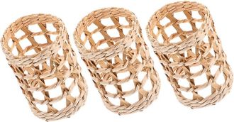 Angoily 3 St&uuml;ck Handgewebte Strohbecherh&uuml;llen mit Hohlem Design rutschfeste Flaschenschutzbez&uuml;ge aus Strapazierf&auml;higem Naturstroh f&uuml;r Glas Trinkflaschen Dekor