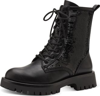 Tamaris Damen Schnürstiefel Vegan; BLACK/schwarz; 37 EU
