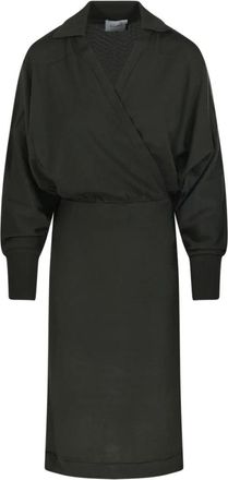 Nude Nude, Femme, Robes, Vert, Taille: 42 FR V Neck Knit Dress