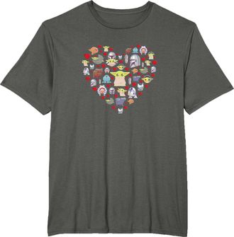 Star Wars The Mandalorian Grogu Heart Valentines Day T-Shirt