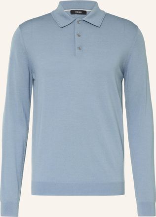 Reiss Reiss Strick-Poloshirt Trafford Aus Merinowolle blau
