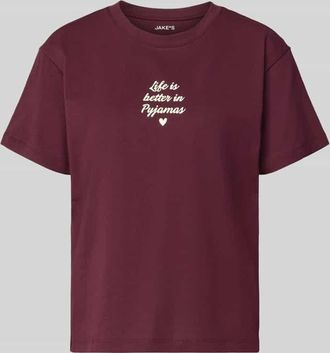 Jake*s Casual Regular Fit Pyjama-Oberteil mit Statement-Print