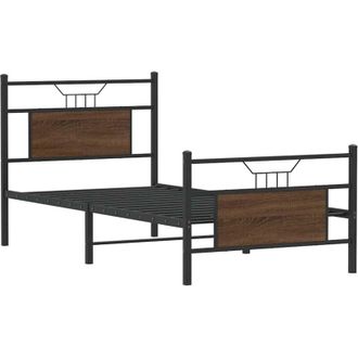 vidaXL Bettgestell ohne Matratze Braun Eiche 90x200 cm Holzwerkstoff Vidaxl