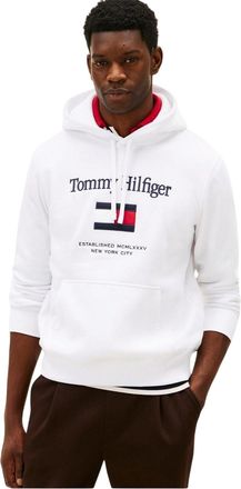 Tommy Hilfiger Hoodie zum &Uuml;berziehen f&uuml;r Herren, bestickt, leger (Wei&szlig;)