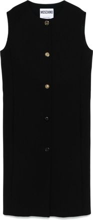 Moschino robe mi-longue en crêpe - Noir