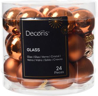 Kaemingk Weihnachtskugeln Glas 2,5cm 24 St&uuml;ck - matt & gl&auml;nzend - Mini Christbaumkugeln Weihnachtsbaumkugeln f&uuml;r Weihnachten - Christbaumschmuck & Weihnachtsba