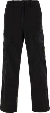 Stone Island Pantalon Droit Patch Logo Compas Nylon - Homme - Pantalons - Noir - Taille: W33