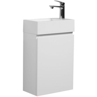 Badplaats Wc Badm&ouml;bel Angela 40x22 cm Hochglanz Wei&szlig; - Schrank Waschbecken